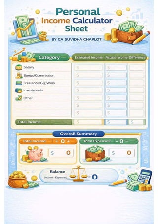 PERSONAL INCOME CALCULATOR.pdf "Personal Income Calculator Sheet ...