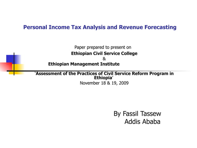 Personal Income Tax Analysis And Revenue Forecasting | PPT