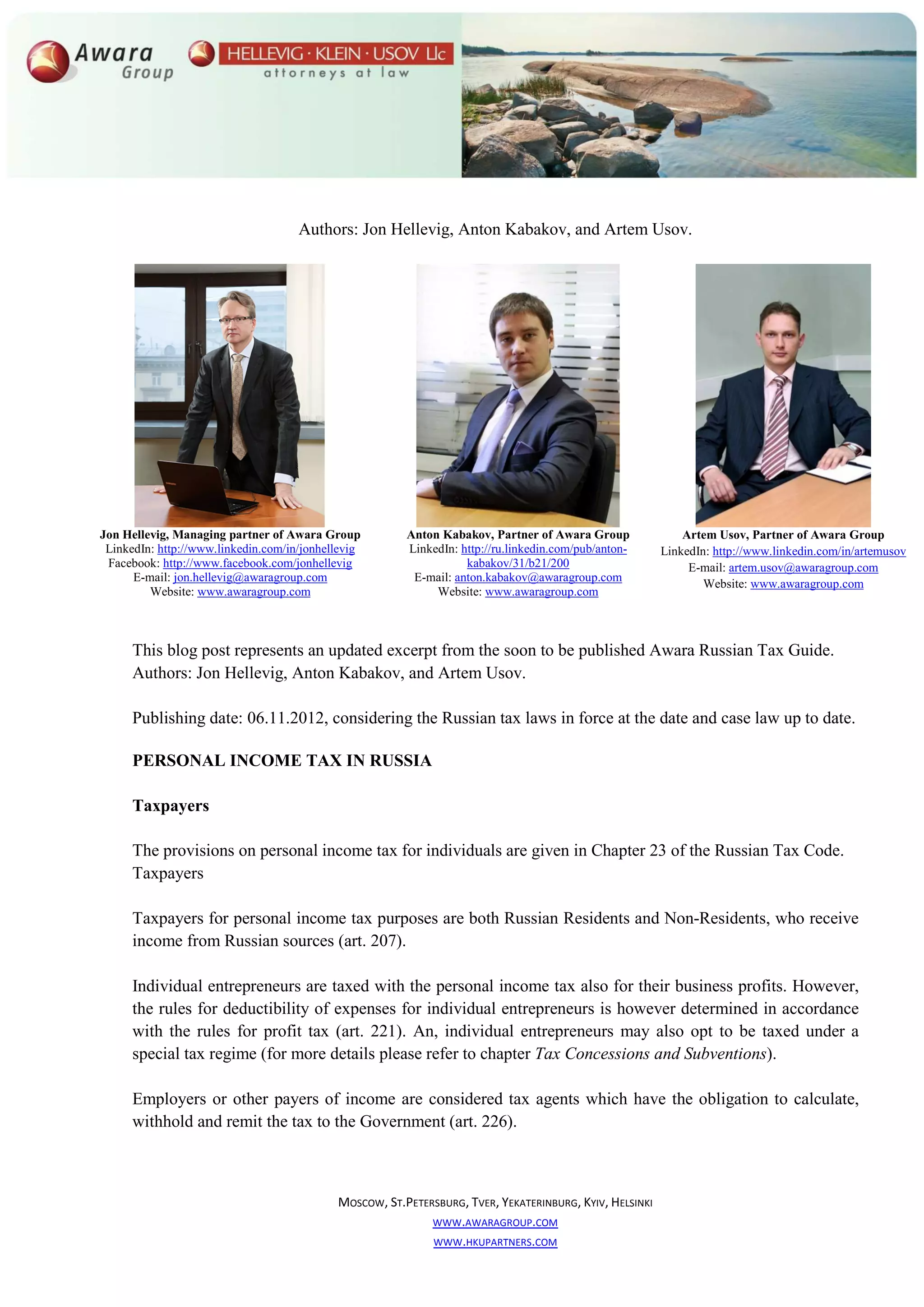 Personal income tax in Russia | PDF