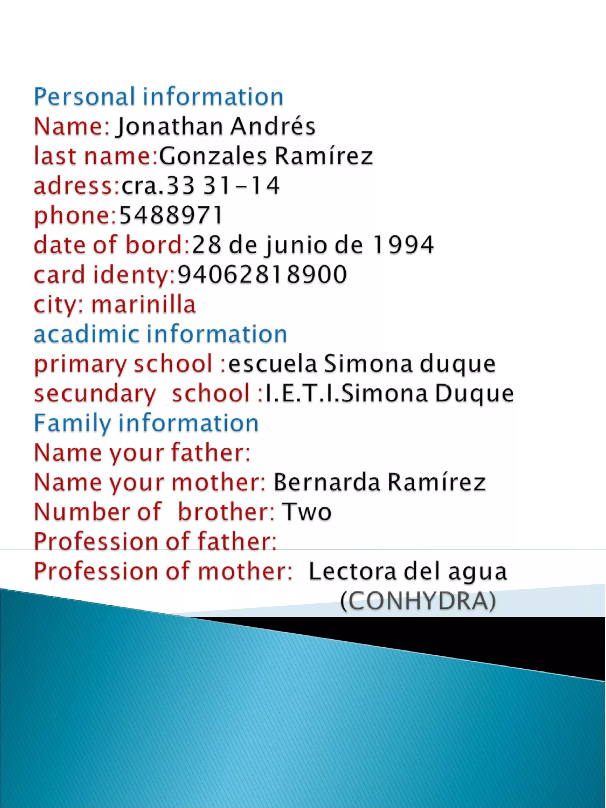 Personal Information | PPT