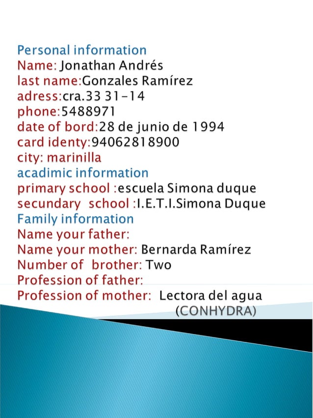 Personal Information | PPT