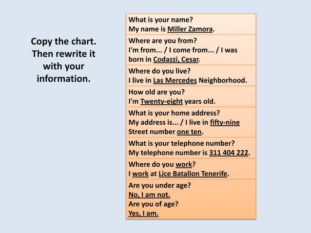 Personal information | PPT