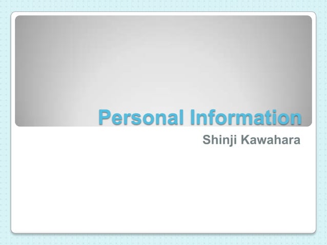 Personal Information | PPT