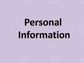 Personal information questions | PPTX