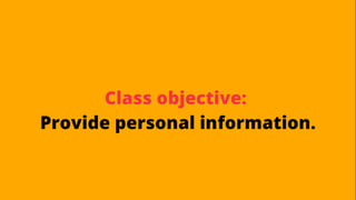 Personal information | PPT