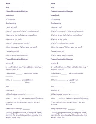 PERSONAL INFORMATION DIALOGUE.docx....... | DOCX