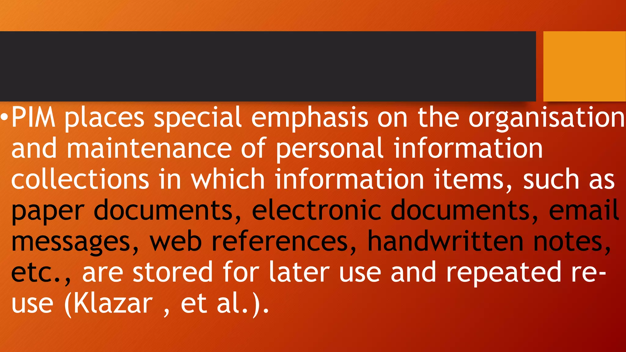 Personal information management (PIM) | PPTX