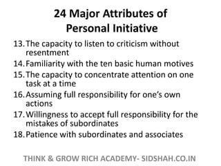 Personal Initiative- Principle of Success | PPTX