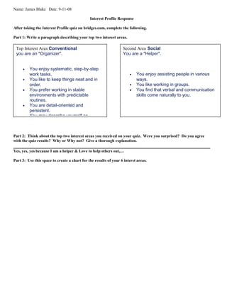 Personal Interest Response | PDF