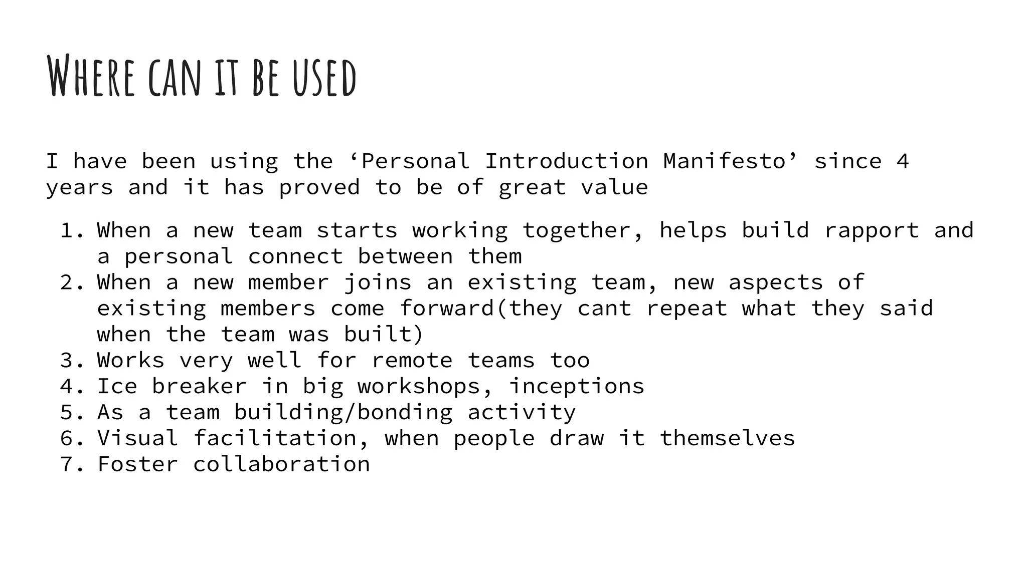 Personal introduction manisfesto | PPTX