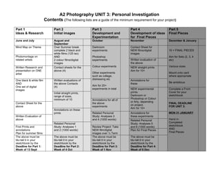 Photography: Personal investigation checklist and timeline | DOC