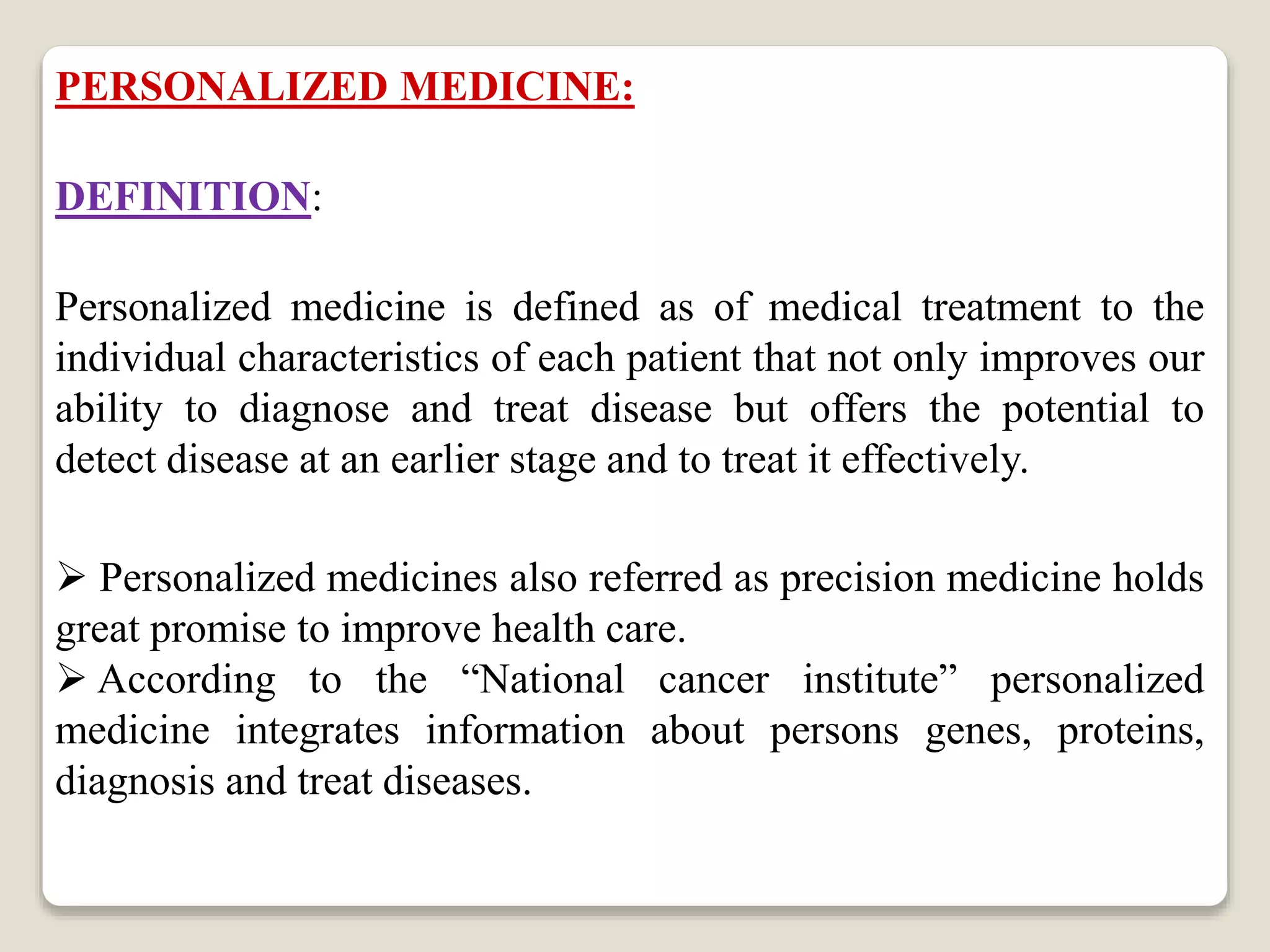 Personalised medicines 1 (1) | PPTX