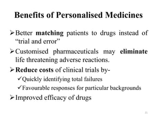 Personalised medicines -pharmacogentics and pharmacogenomics | PPTX