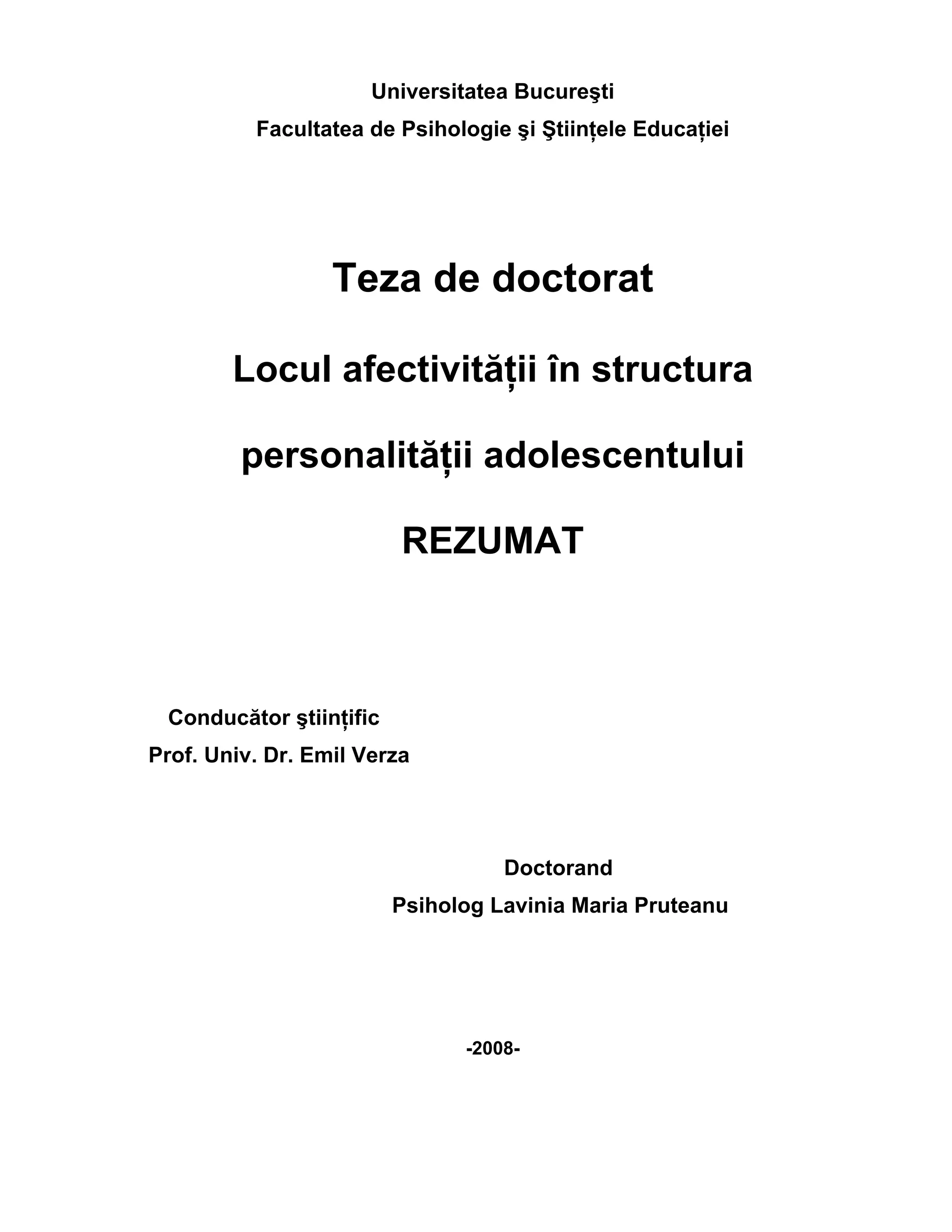 Personalitatea adolescentului | PDF