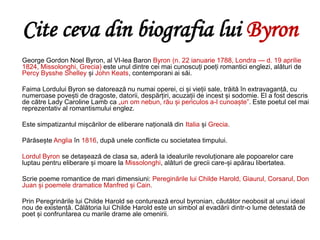 Personalitatea marcanta a lui George Byron | PPTX