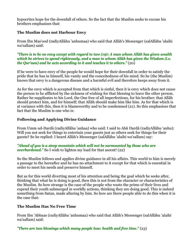 Forty Hadith on the Islamic Personality | PDF