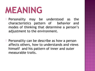 Personality | PPT | Science