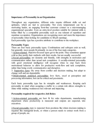 Personality . | DOC