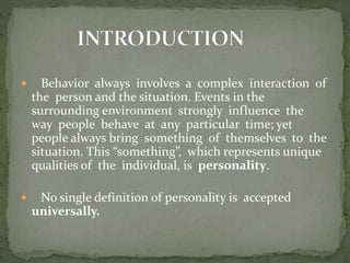 Personality | PPTX | Genetics | Science