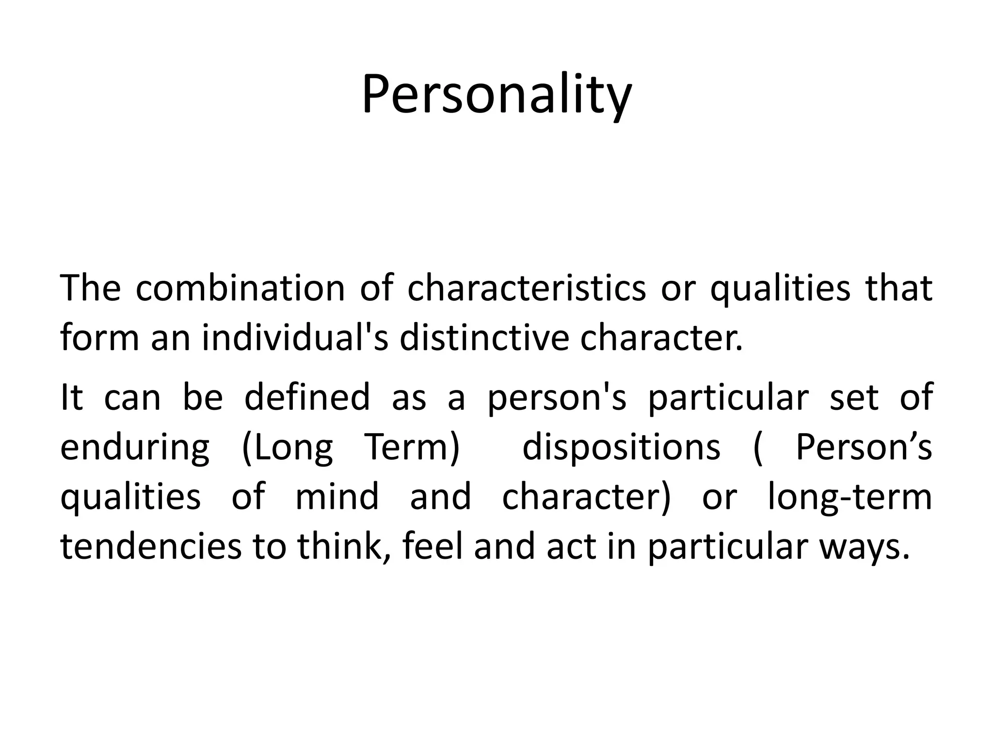 Personality - Theory of Four Temperaments | PPTX