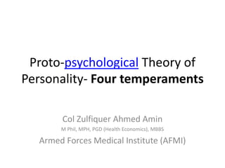 Personality - Theory of Four Temperaments | PPTX