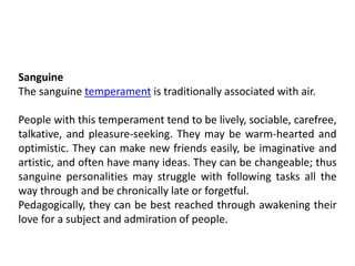 Personality - Theory of Four Temperaments | PPTX