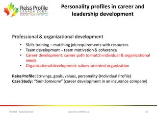 Reiss Motivation Profile - Personality profiling in personal and ...