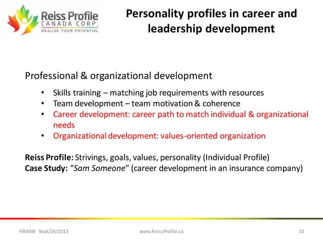 Reiss Motivation Profile - Personality profiling in personal and ...