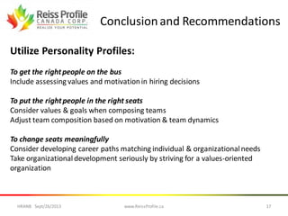 Reiss Motivation Profile - Personality profiling in personal and ...