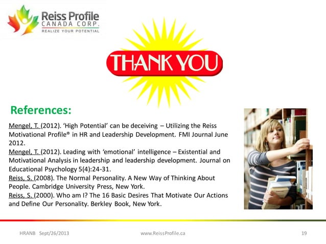 Reiss Motivation Profile - Personality profiling in personal and ...