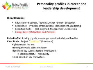 Reiss Motivation Profile - Personality profiling in personal and ...