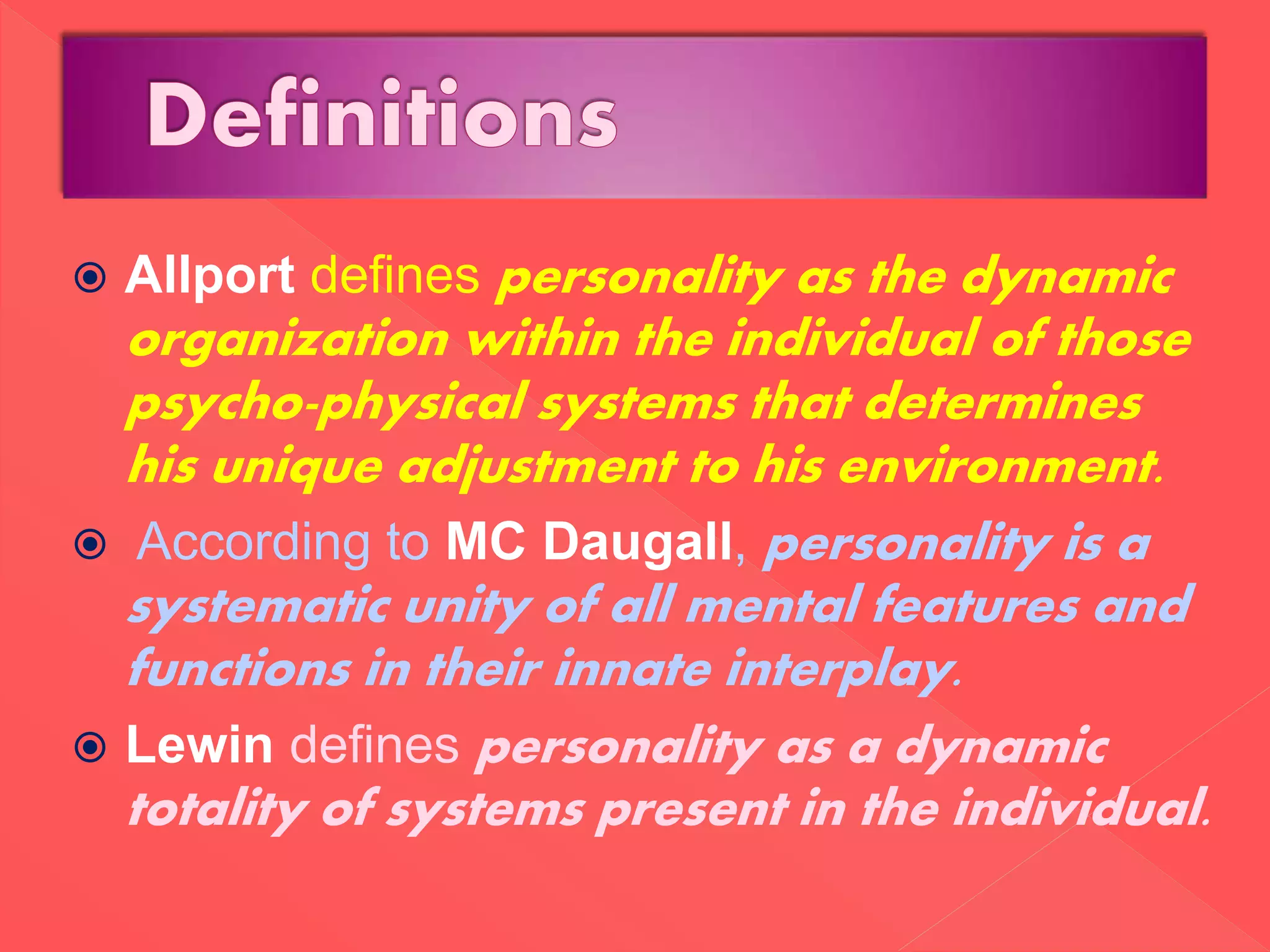 Personality - Definition, Meaning and Nature | PPTX | Science
