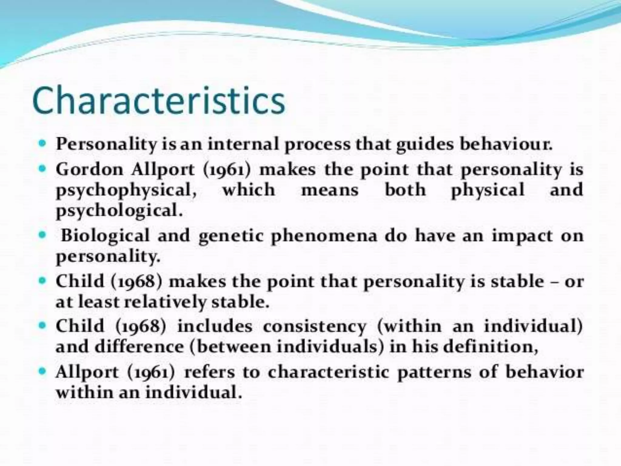 Personality - Definition, Meaning and Nature | PPTX
