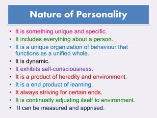 Personality - Definition, Meaning and Nature | PPTX