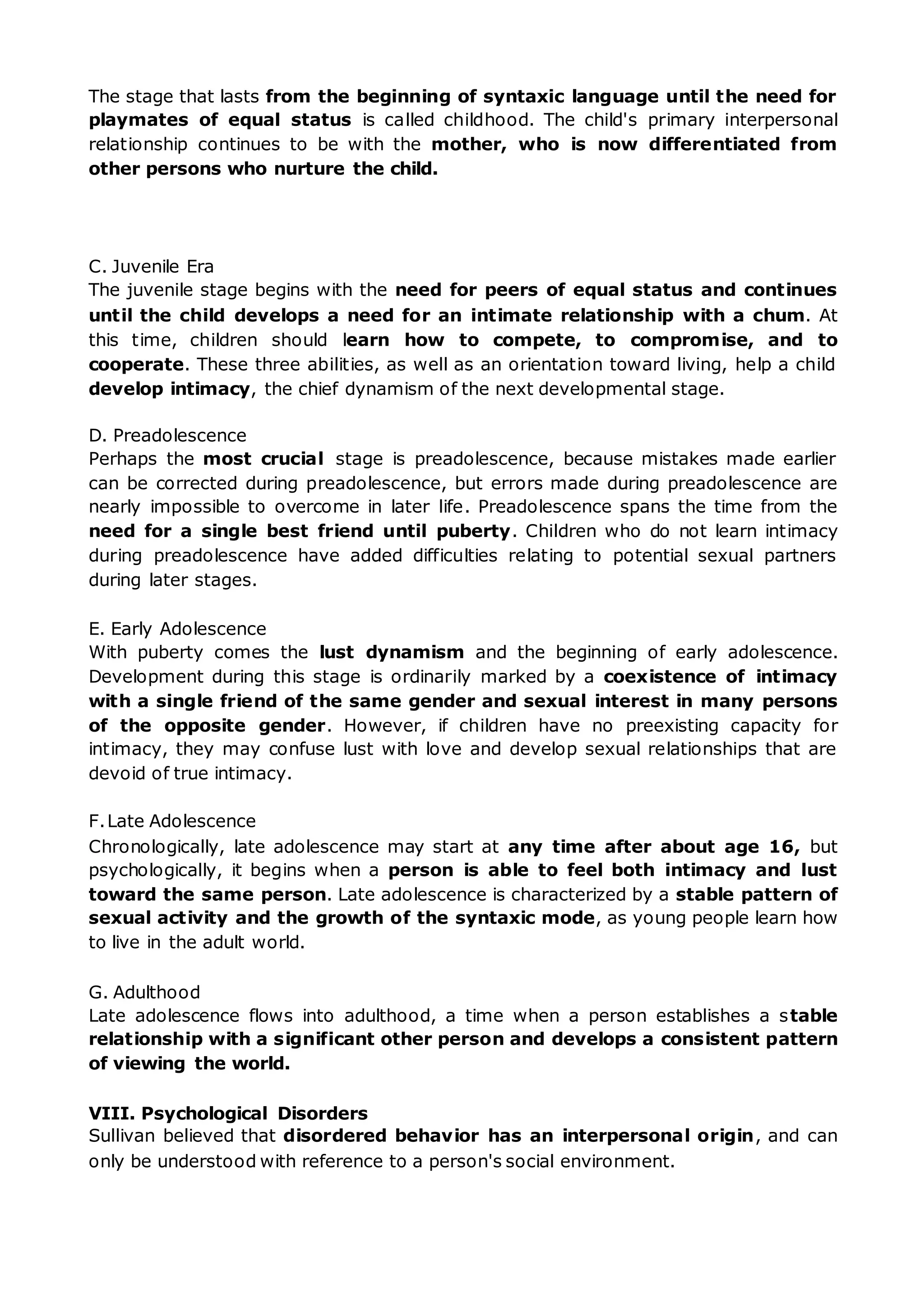 Psychodynamic Theories - Sullivan Interpersonal Theory & Fromm ...