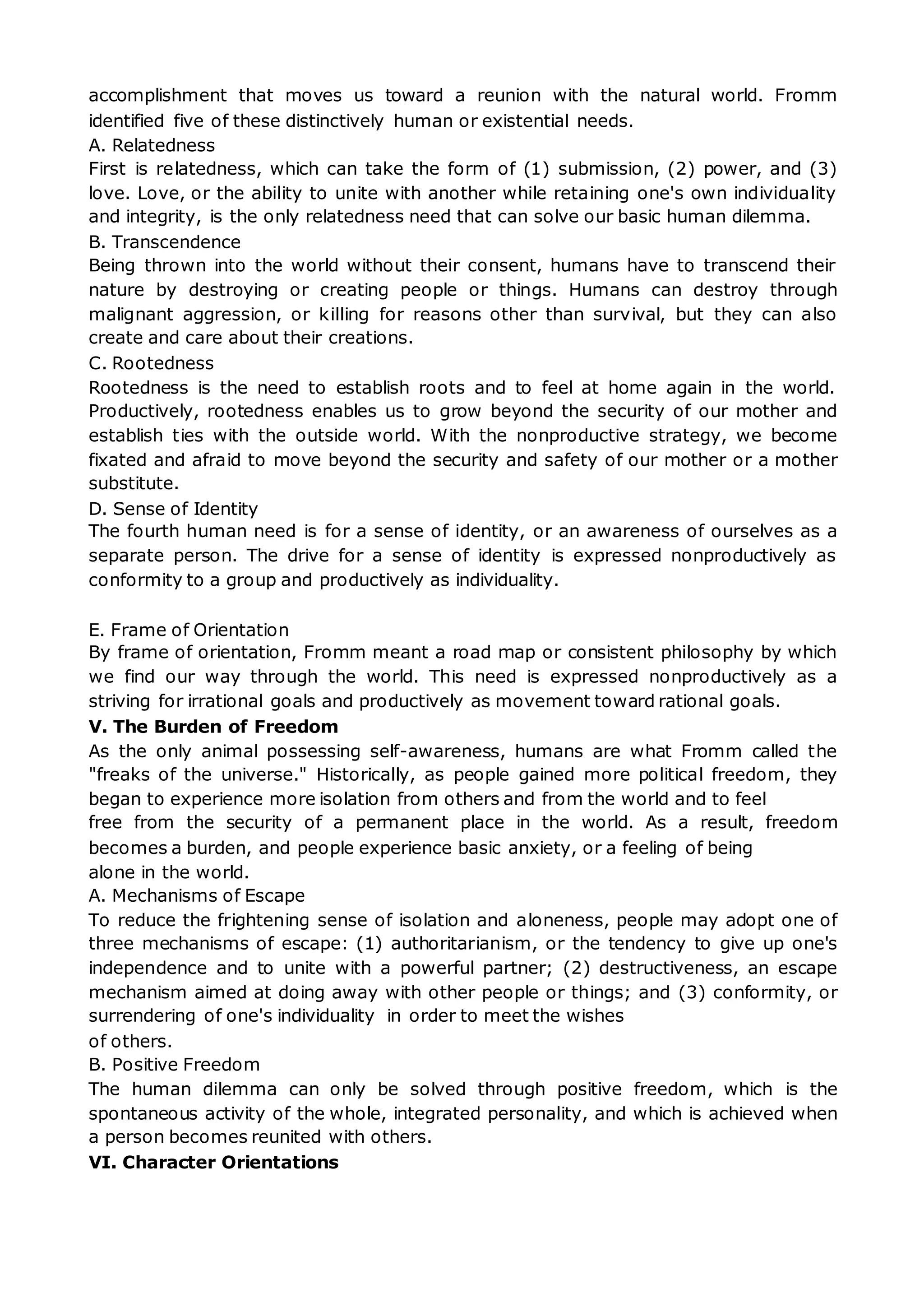 Psychodynamic Theories - Sullivan Interpersonal Theory & Fromm ...