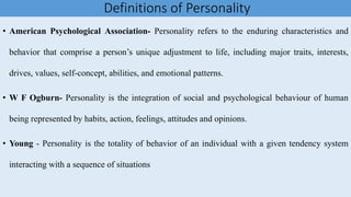 What is Personality, Basics of Personality | PPTX