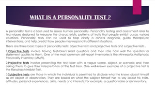 PERSONALITY AND ITS THEORIES ,USES OF PERSONALITY TESTS | PPTX