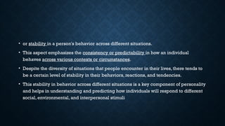 Personality traits in sociology subjject | PPTX