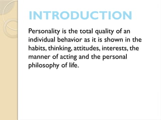 PERSONALITY SlideShare presentation ppt. | PPTX