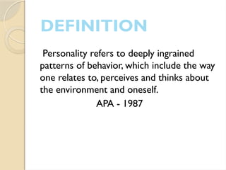 PERSONALITY SlideShare presentation ppt. | PPTX