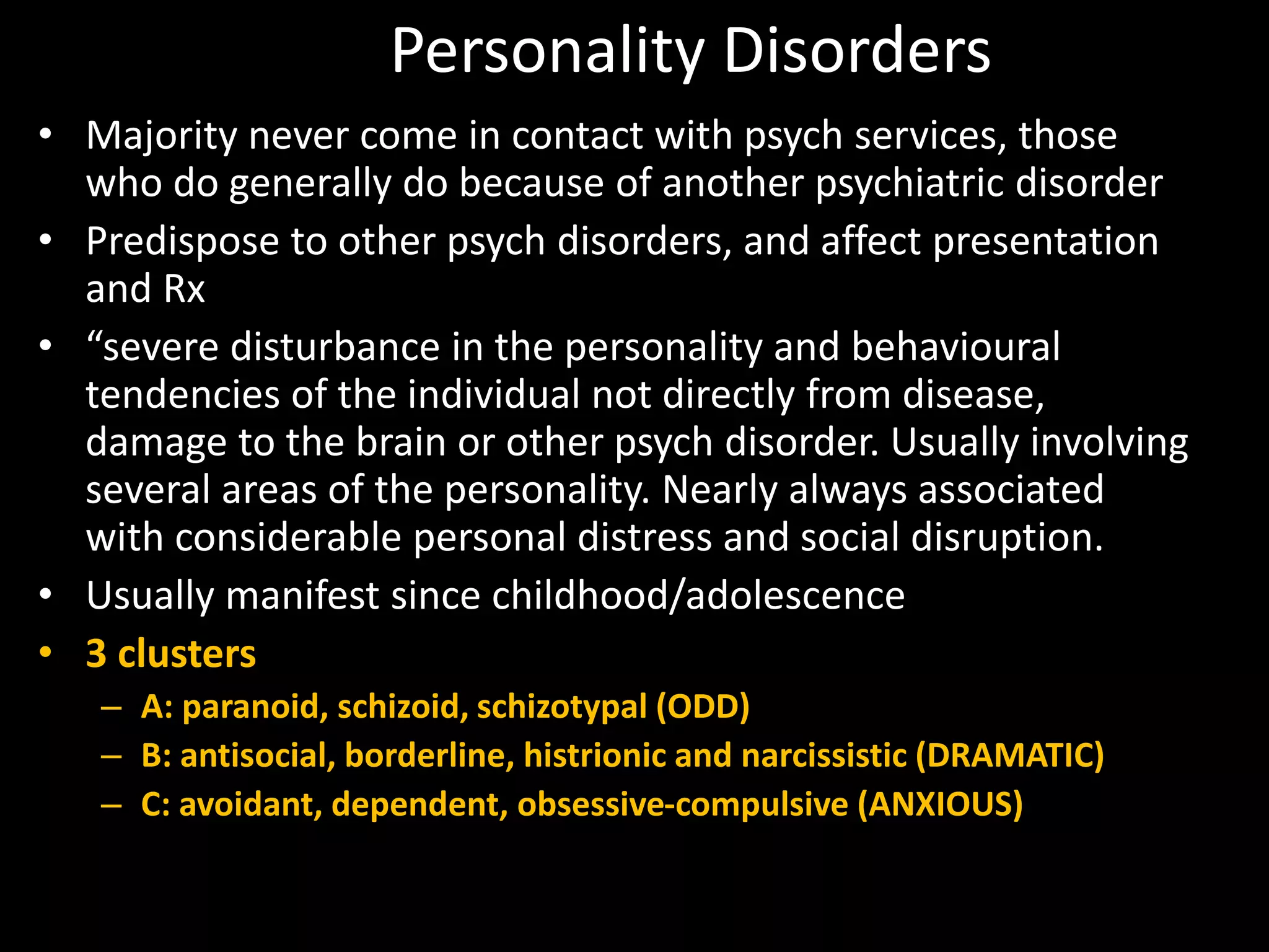 Personality disorders, Eating disorders and Addictions | PPTX