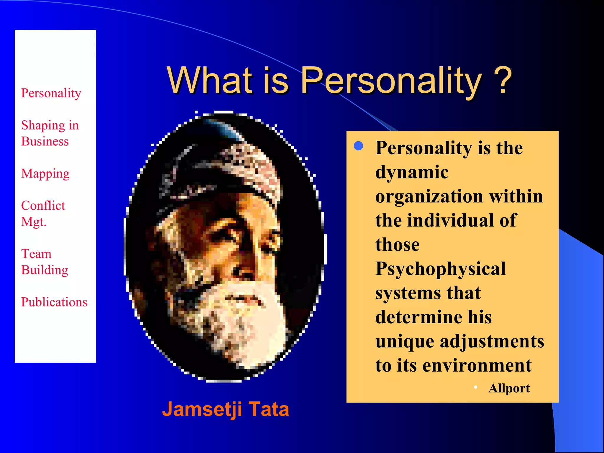 Personality Mapping, Conflict management and Team building | PPS