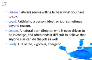 Personality Test Word Definition, PPT presentation | PPTX