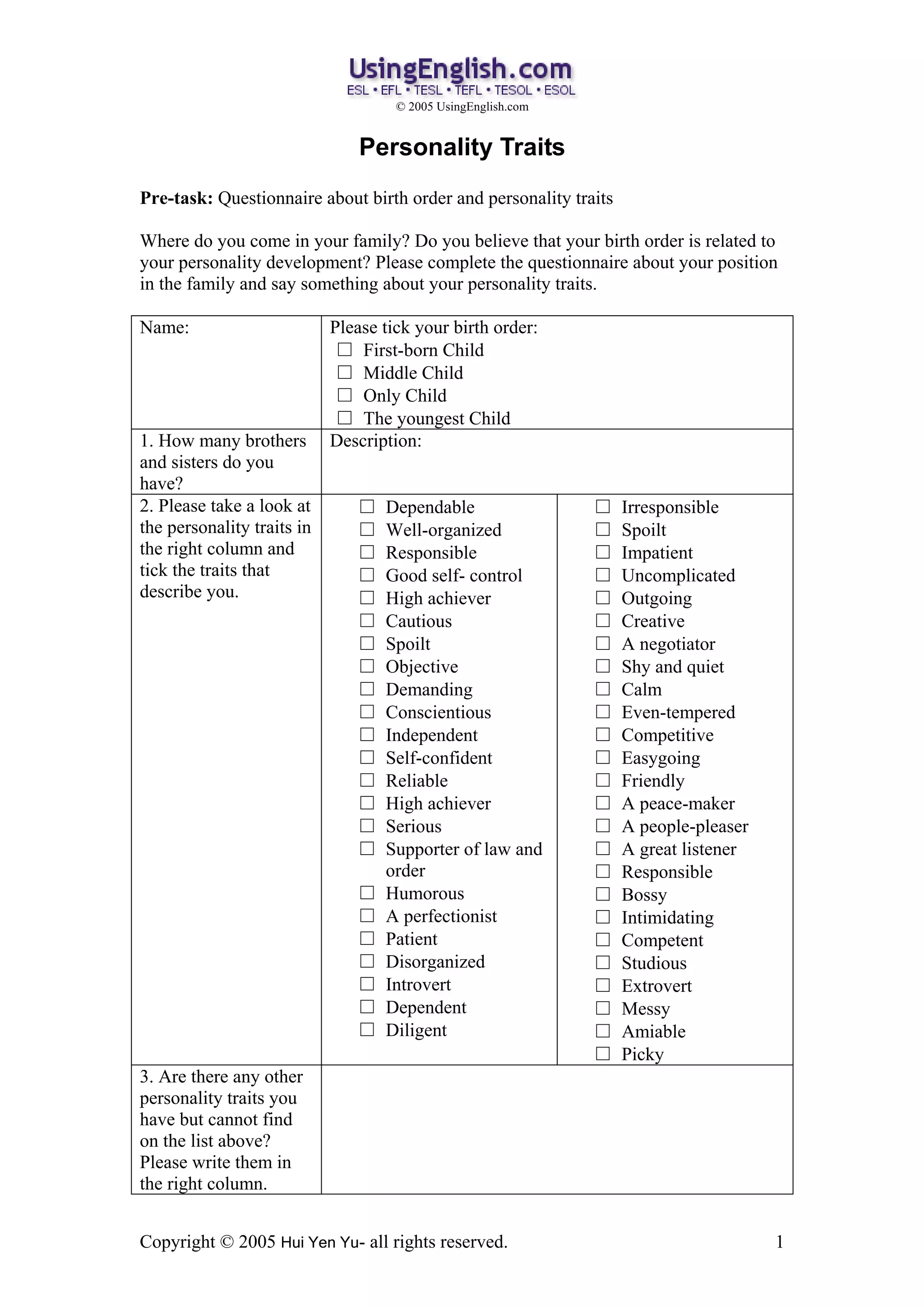 Personality traits | PDF
