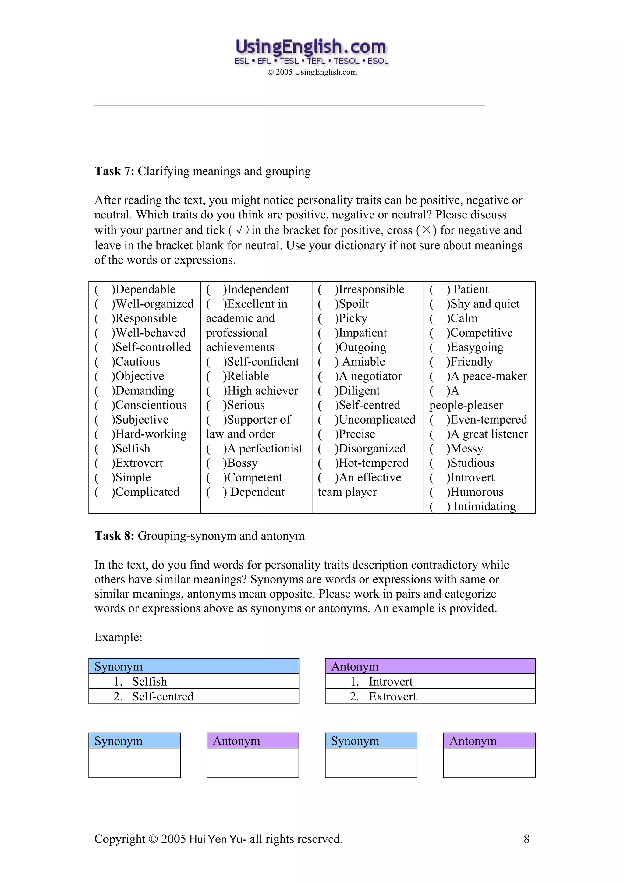 Personality traits | PDF