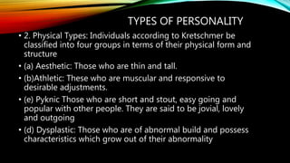 Personality Types, Dimensions and Traits | PPTX