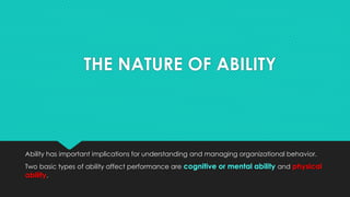 Organizational Behavior " Personality & Ability " | PPTX