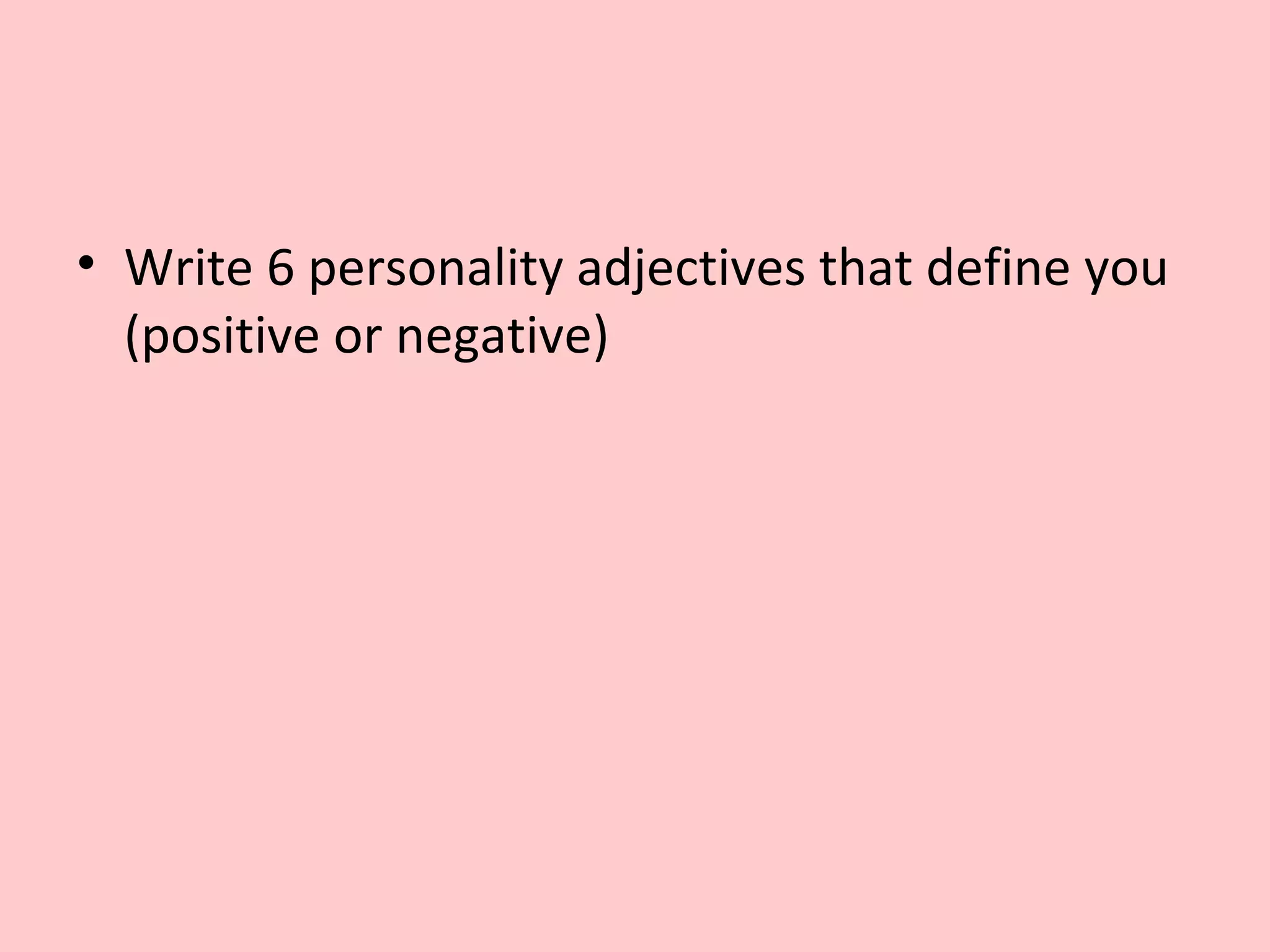 Personality adjectives | PPT