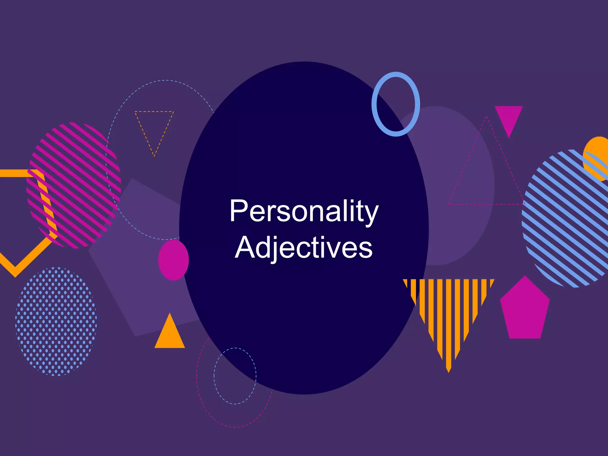 ESL Vocabulary - Personality Adjectives | PPTX